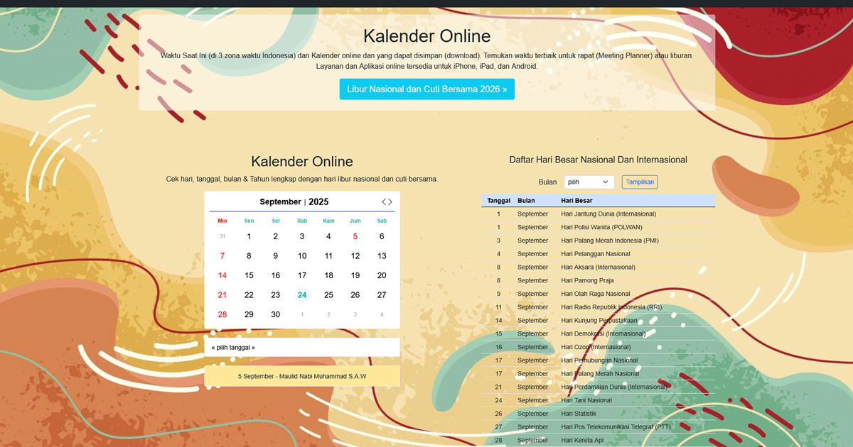 Kalender Indonesia 2025 Online — Hari Libur Nasional, Cuti Bersama ...